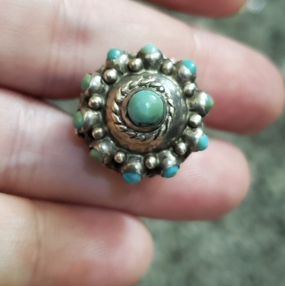 Stampd | Jewelry | Vintage Adjustable Poison Ringpill Box Turquoise ...